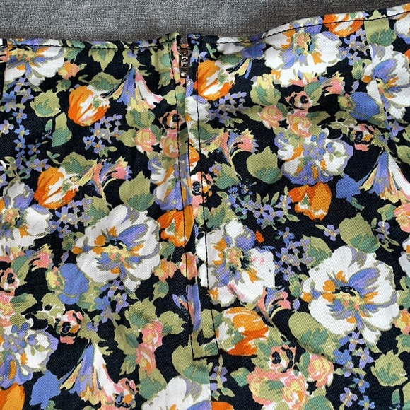 wild fable | Skirts | Wild Fable Front Seamed Denim Black Floral Mini ...
